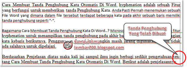 Cara Membuat Tanda Penghubung Kata Otomatis Di Word - Sampul Ilmu