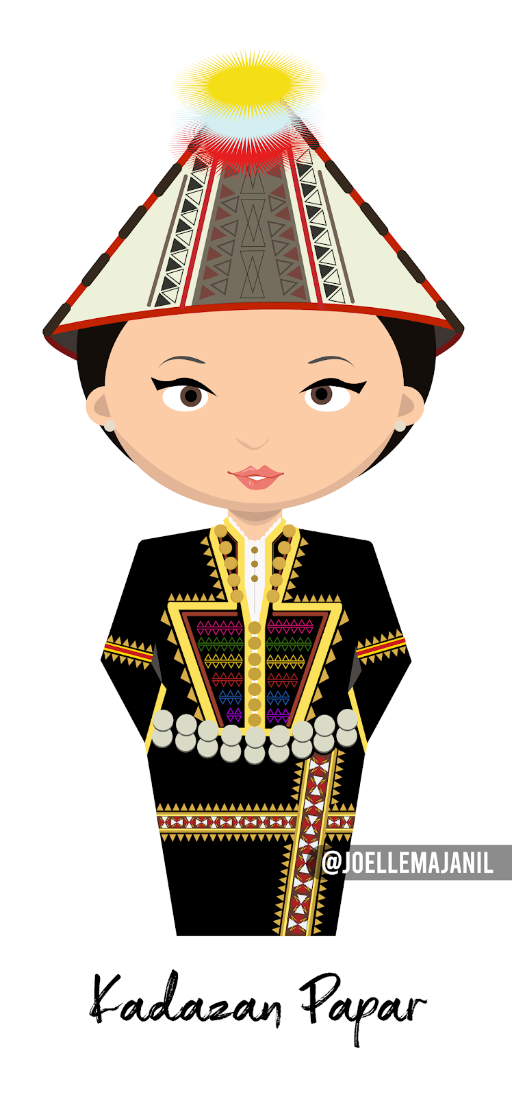 Kadazandusun Traditional Costume Flat Vector Illustration - Joelle Majanil