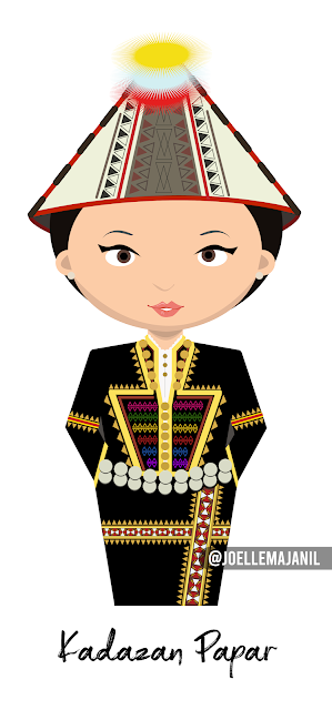Kadazandusun Traditional Costume Flat Vector Illustration - Joelle Majanil