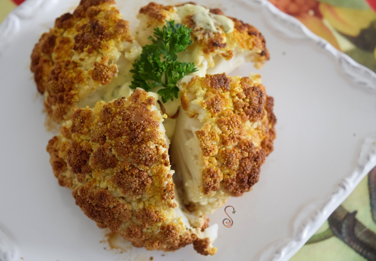 Coliflor entera al horno - Sabrina´s Sea of Colors