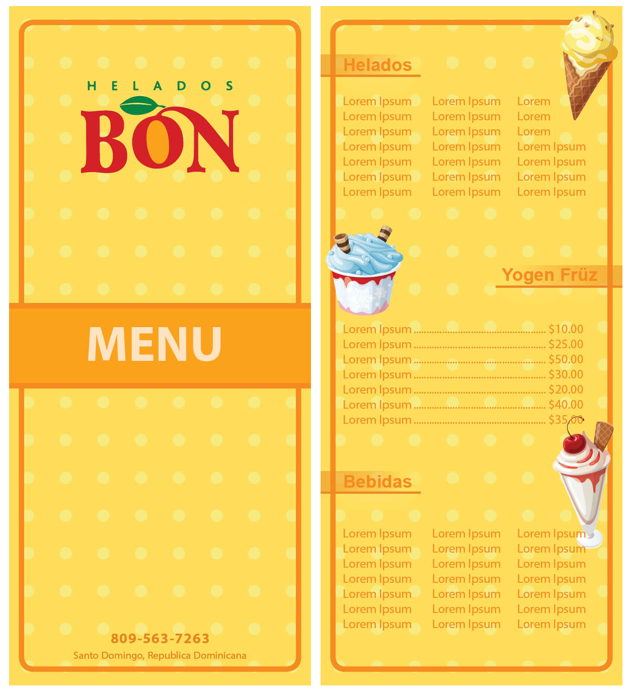 PortaFolio Digital: Propuesta Menu Helados Bon