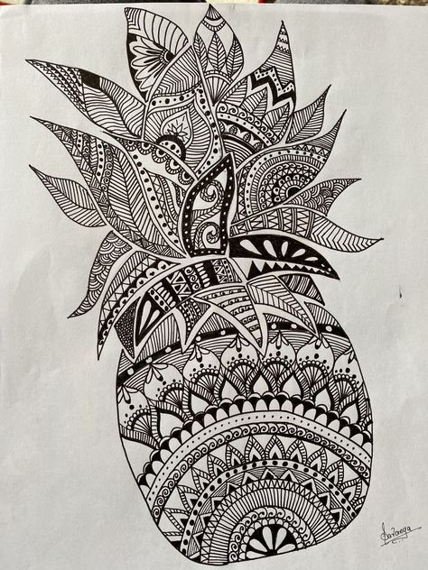 Zentangle and Mandala: Pineapple Zentangle