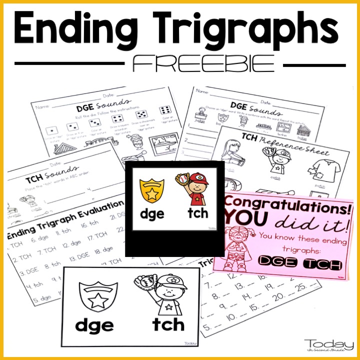 Ending Trigraph Freebie - Today in Second Grade