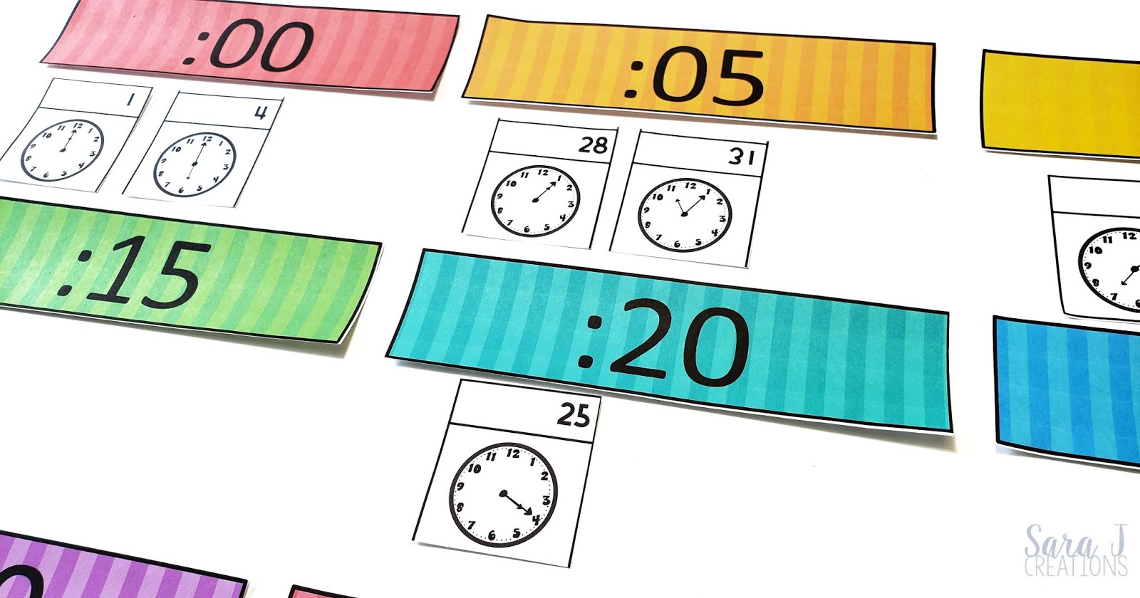 Teaching Telling Time to the 5 Minutes with Centers | Sara J Creations