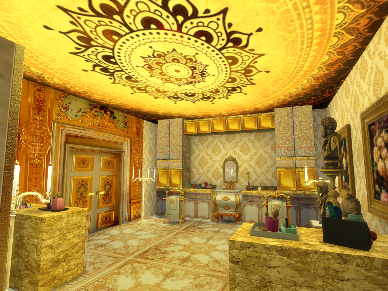 Anna Quinn Stories: Amazing Golden Ornamented Ceilings Set V For SIMS 4