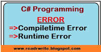 ERROR Compile time error, Runtime error ~ readrwrite blogs