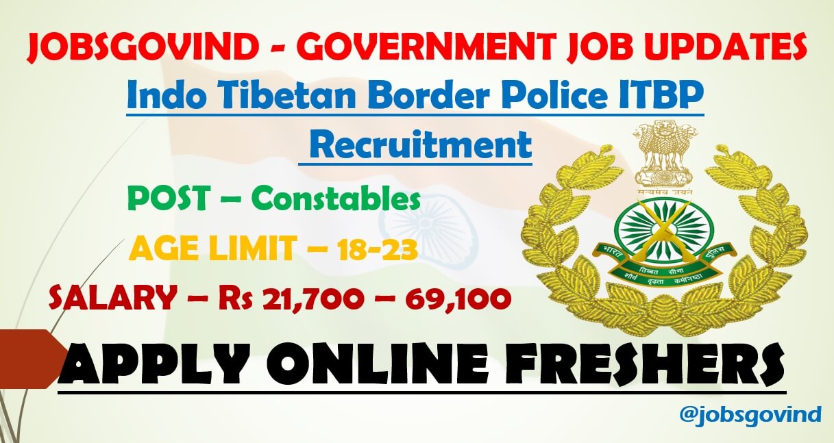 Indo Tibetan Border Police ITBP Recruitment 2021 for Constable GD Posts ...