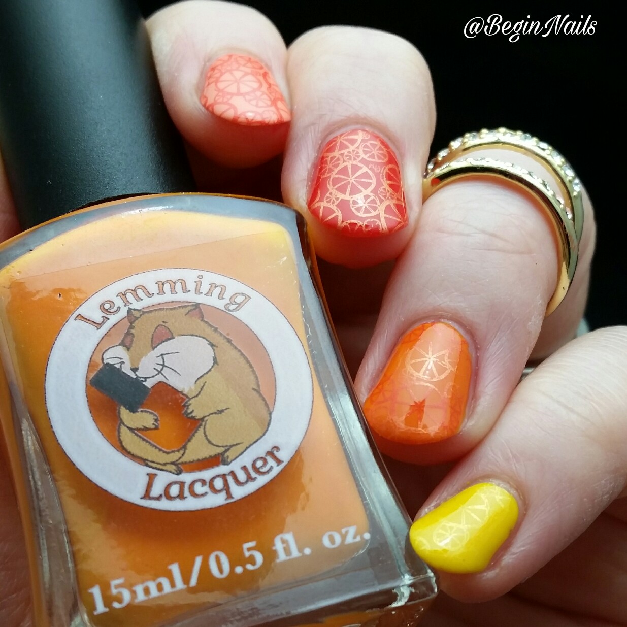 Let's Begin Nails: The Nail Challenge Collaborative - Winter Citrus Mani