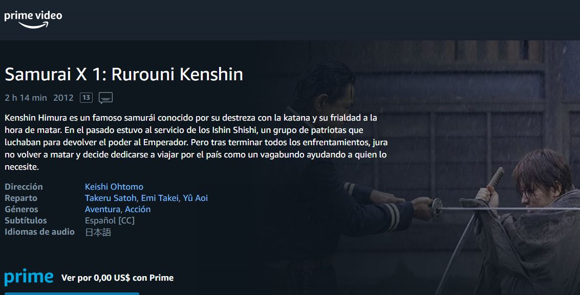 Samurai X: Trilogía de películas live-action disponibles en Amazon ...