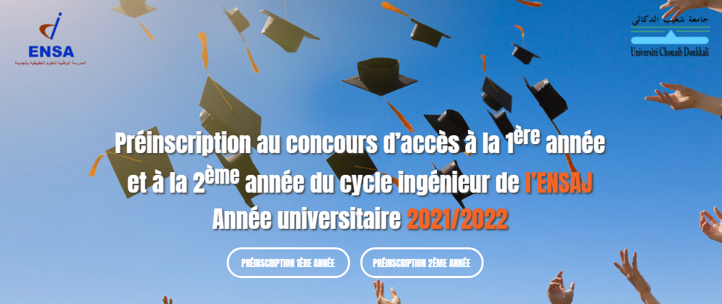 Cycle d'ingénieur d'état accès 2éme année à l'ENSA El Jadida 2021-2022