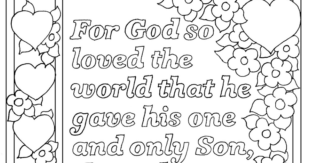 Coloring Pages for Kids by Mr. Adron: John 3:16 Print and Color Page ...