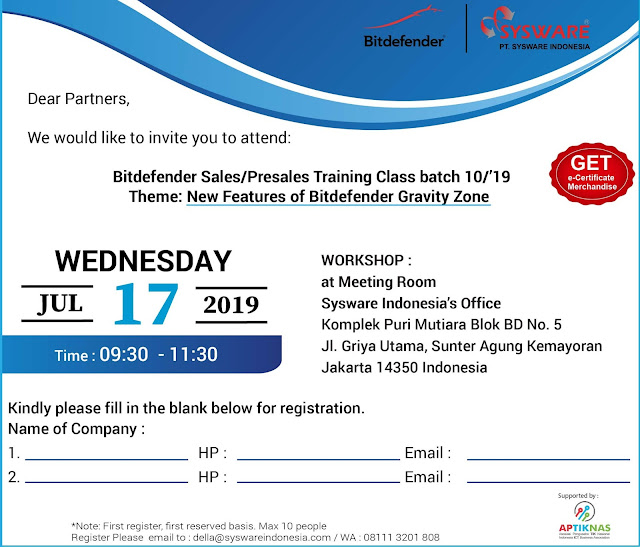 Ikuti Bitdefender Sales/Presales Training dan Forcepoint Sales Training ...