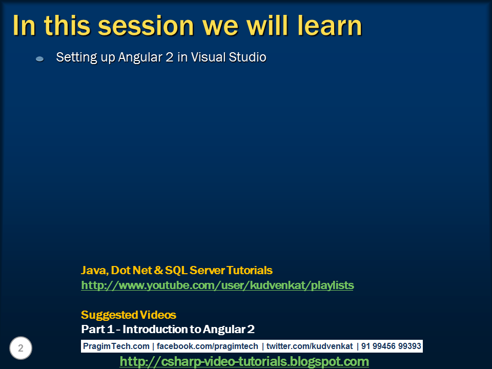 Sql server, .net and c# video tutorial: Setting up Angular 2 in Visual ... Sql server, .net and c# video tutorial: Setting up Angular 2 in Visual ...