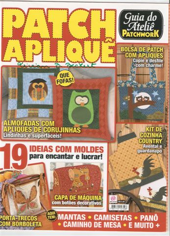 Revista Patch Aplique passo a passo | Molde para imprimir