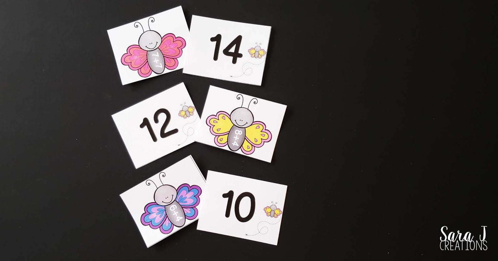 Free Butterfly Addition within 20 Matching Game | Sara J Creations