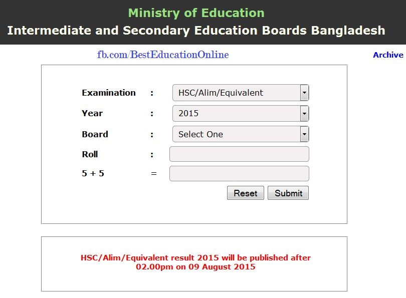 Best Education Online: HSC Results 2015 Bangladesh (All Board)