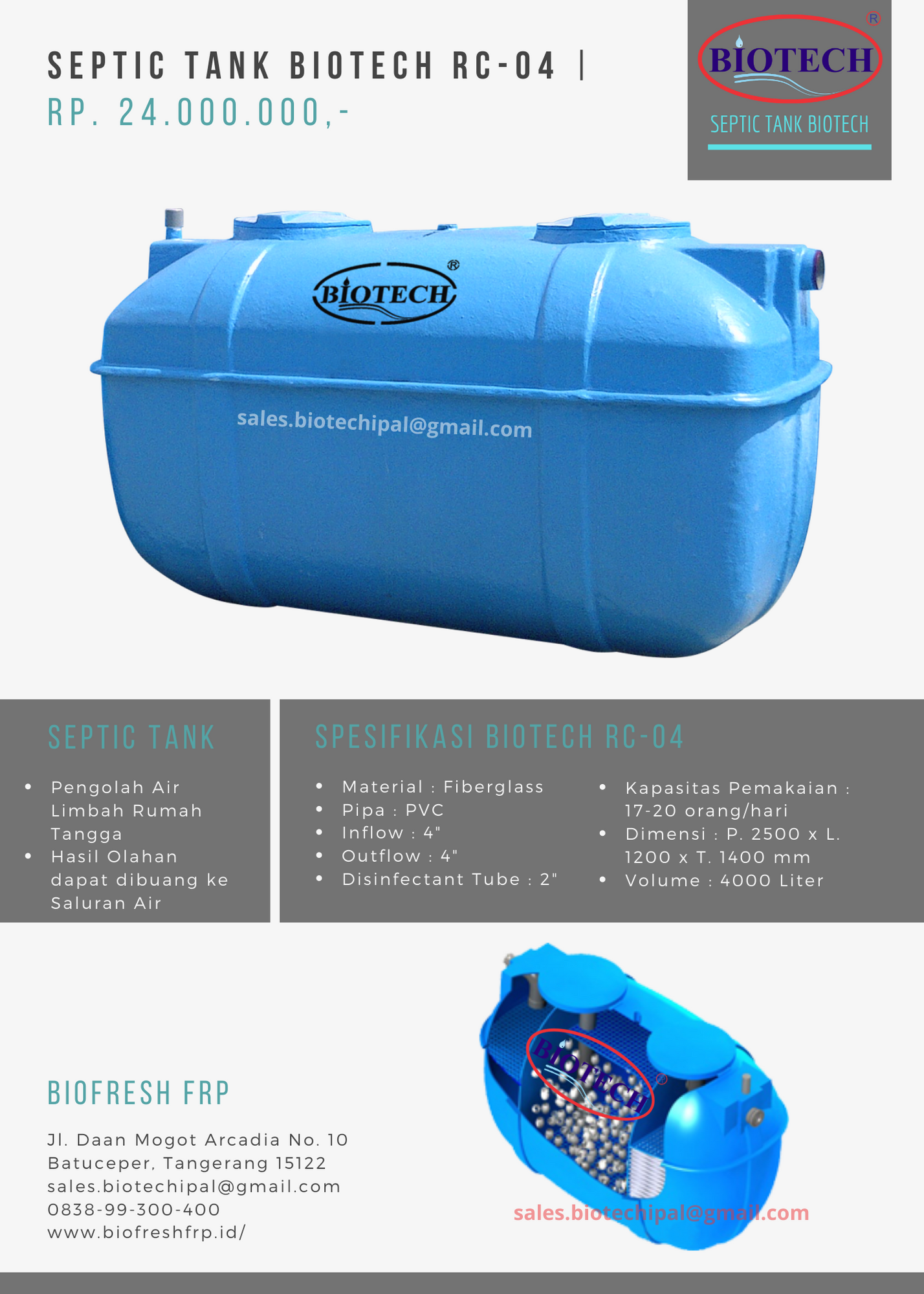 Harga Septic Tank Biotech RC 4 2020 / Price List Biotech Terbaru ...