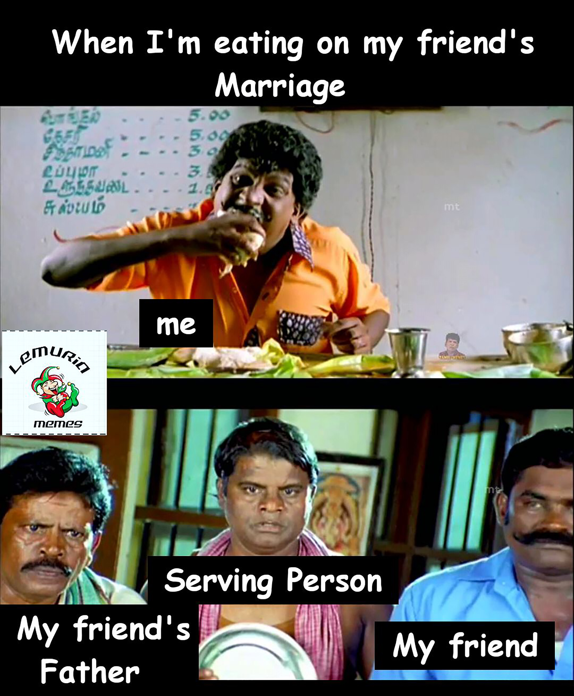 When iam eating Heavily on my Friend's Marriage Party. My Friend,His ...