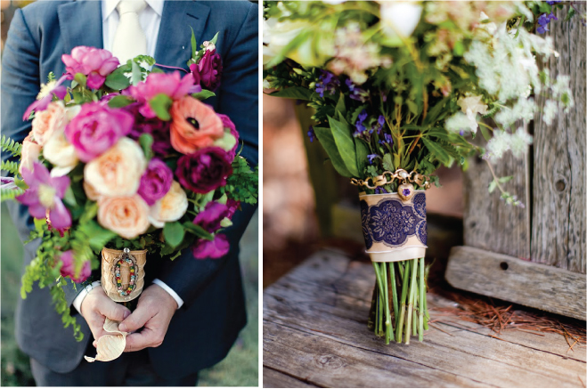 Beaded Wedding Bouquet Handles