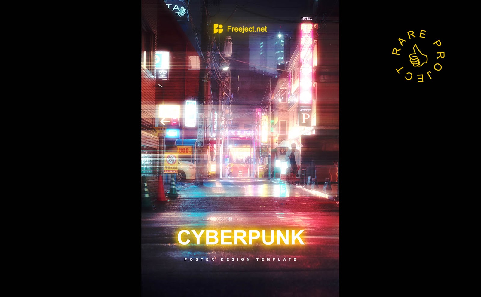 Free Download Cyberpunk Poster Design Template