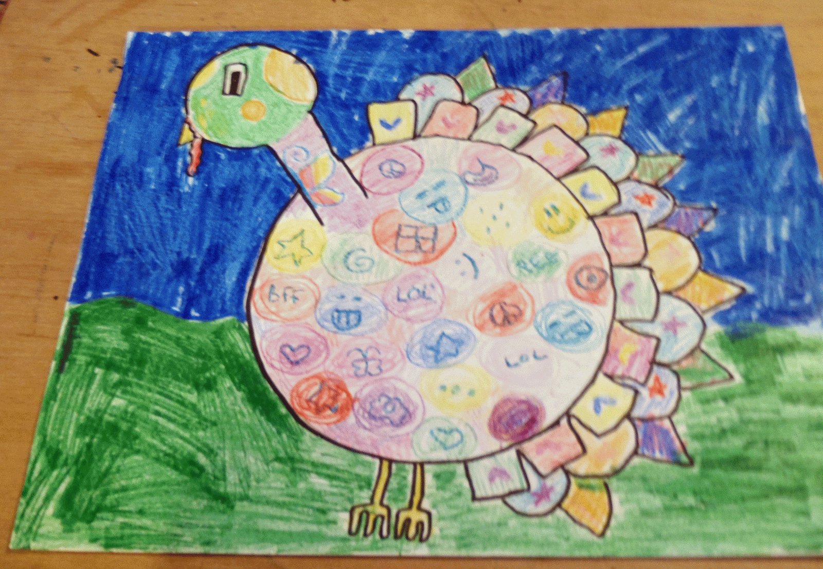 My View of the Honeypot: Marker Crayon Resist Turkey's