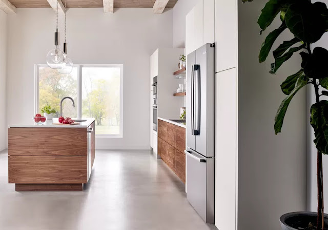 A counter-depth refrigerator, via Bosch