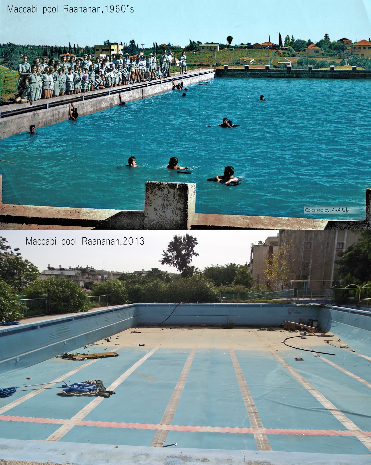 Maccabi pool, Raanana. 1947 / 8