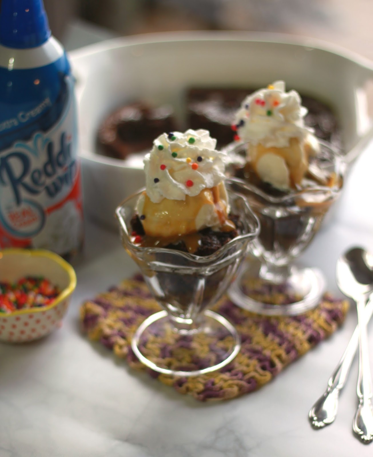 Bourbon Caramel Brownie Sundae | Crazy for Cookies and More