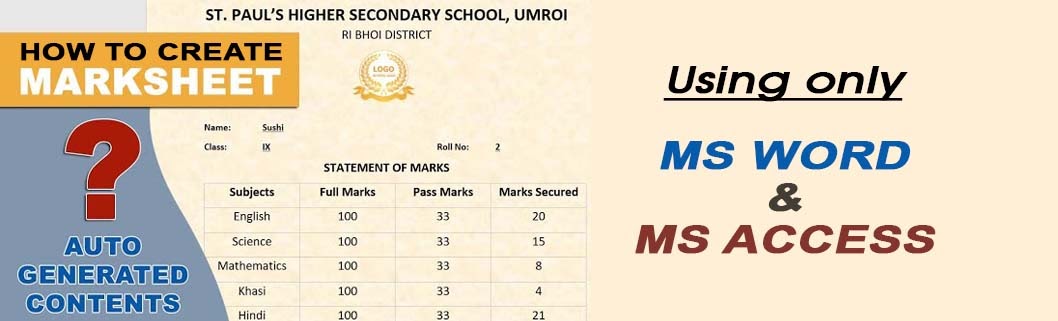 How To Generate Students Marksheet From Home Using MS Access Link With How To Generate Students Marksheet From Home Using MS Access Link With