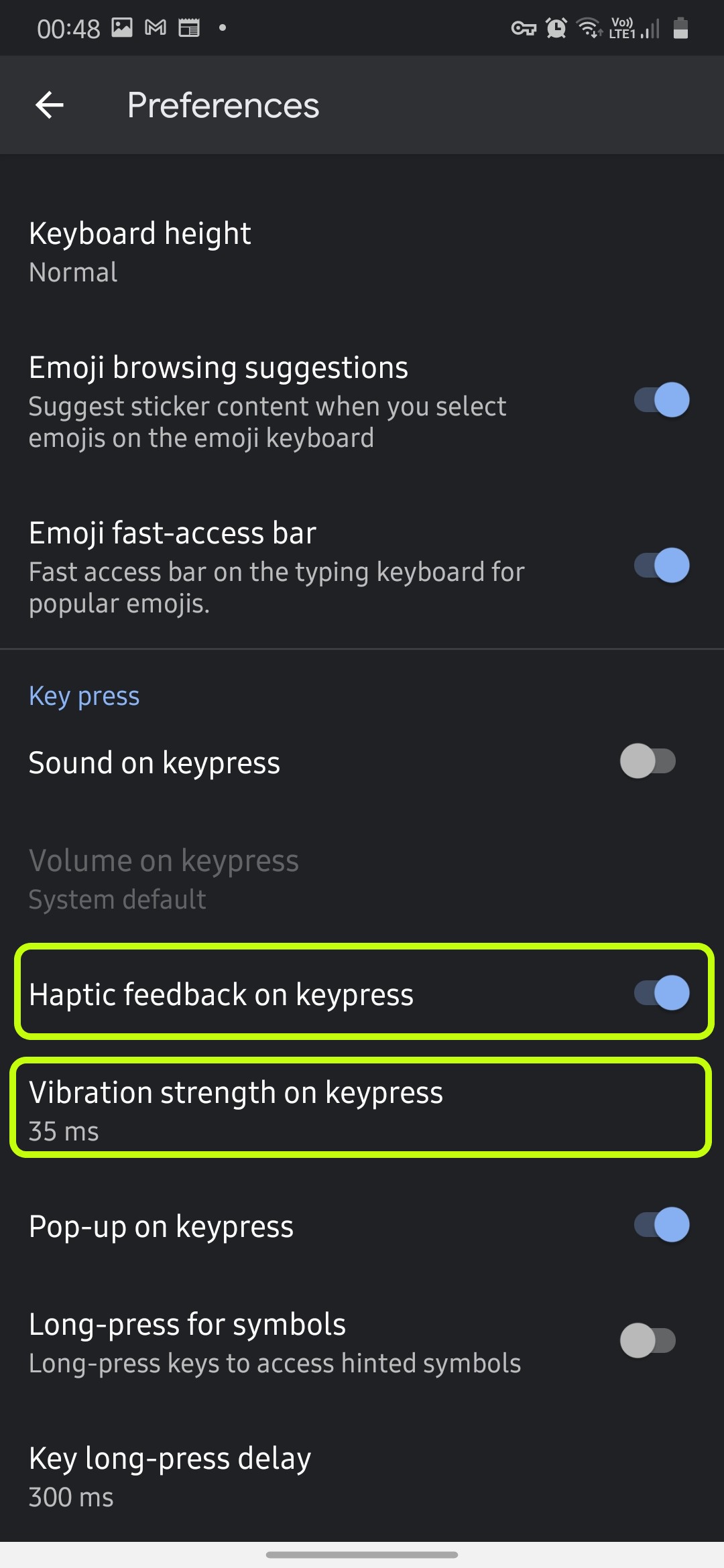 Enable haptic feedback for Samsung A/M/F series android phones Enable haptic feedback for Samsung A/M/F series android phones