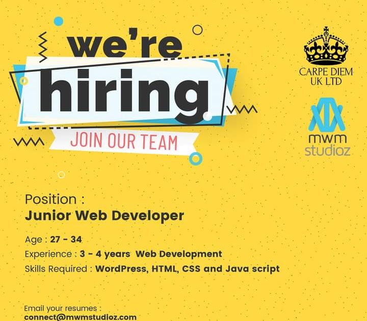 Junior web developer required -java script|css|today jobsstackdeveloper ...