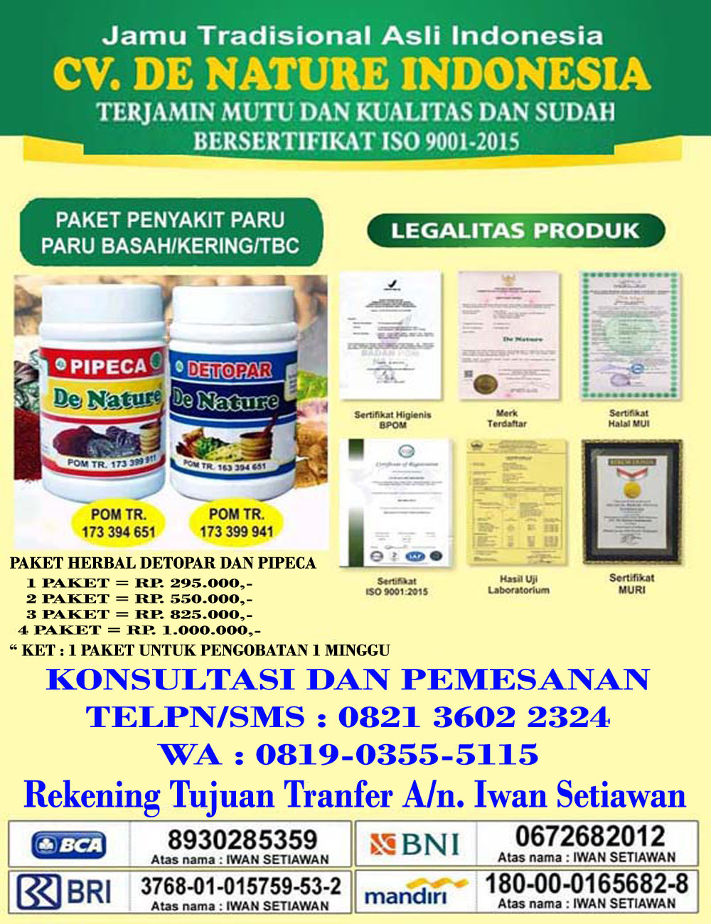 Nama Obat TBC Paling Ampuh Paling Aman