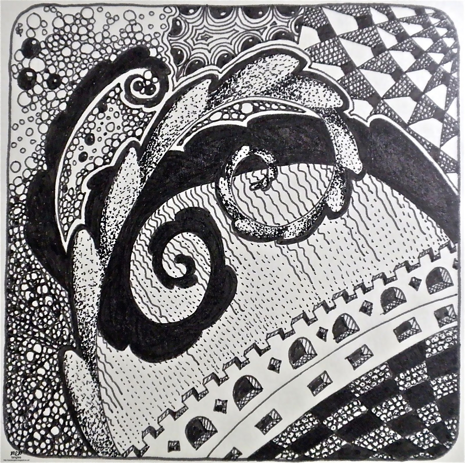 PEP tangles: MCC All About Zentangle - Wk 2