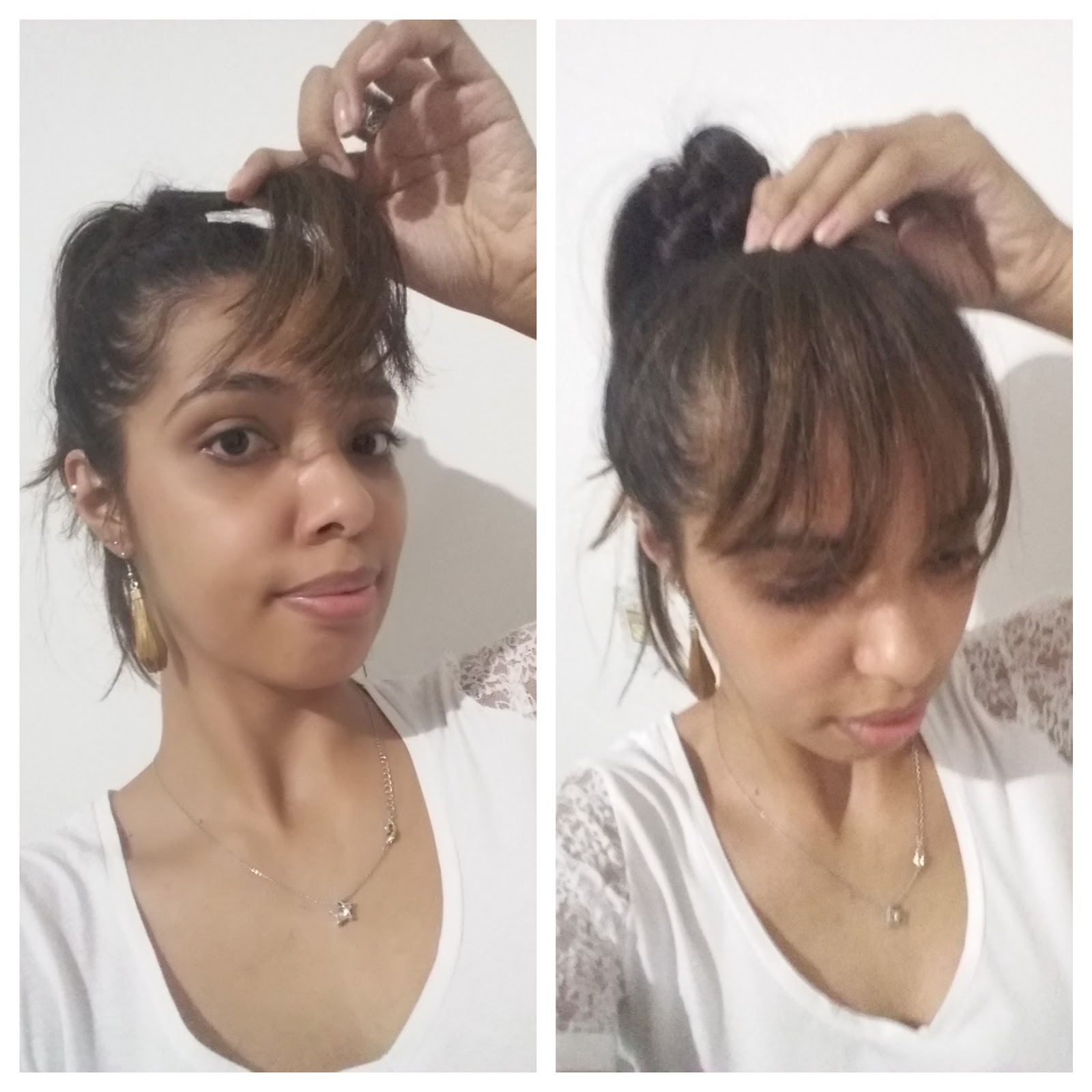 Aprenda a fazer uma franja sem cortar o cabelo - Mari Me Conta