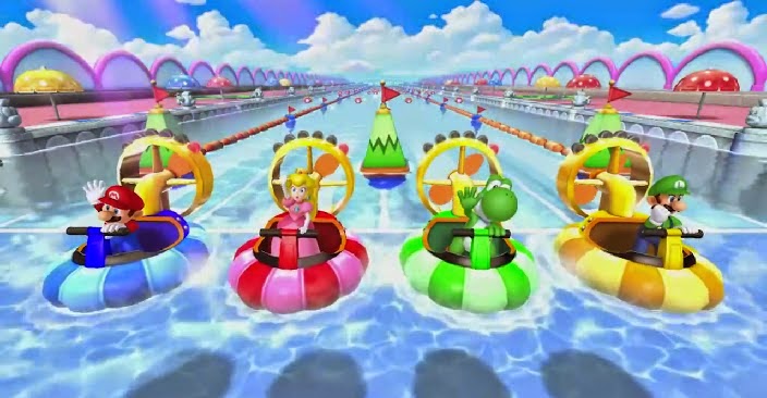 Conheça o minigame Rapid River Race de Mario Party 10