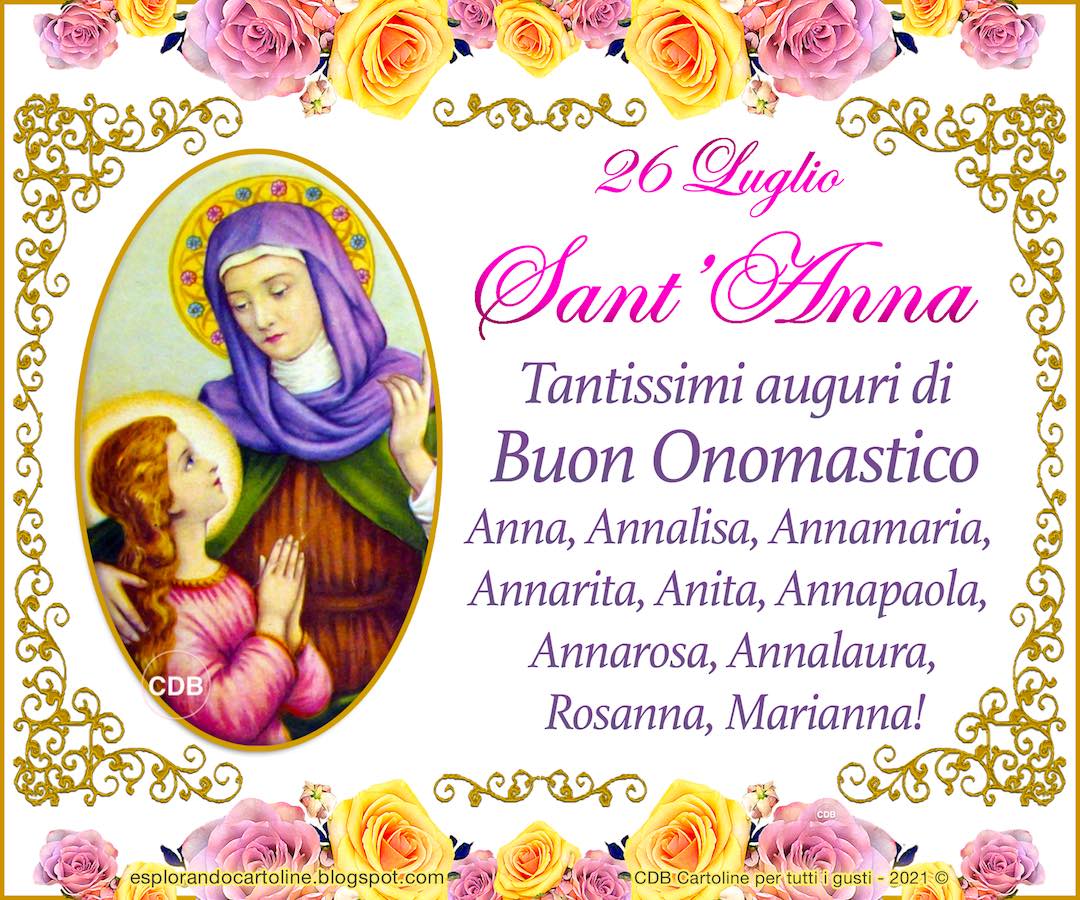 Esplorando Cartoline: Cartolina 🌷🌸🌷🌸 BUON ONOMASTICO ANNA! 26 Luglio ...