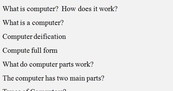 What is computer ? How does it work ? And Types