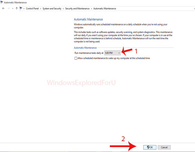 Logeshwaran.org: Enable Automatic Maintenance in Windows 10