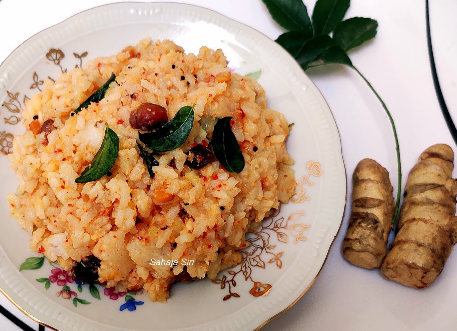 Sahaja Siri: Mango ginger lemon rice/ Mavina shunti chitranna