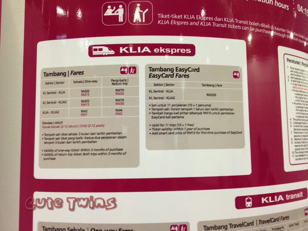 Kembar Imut Jalan-Jalan: KLIA EKSPRES (EXPRESS) & KLIA TRANSIT: HARGA ...