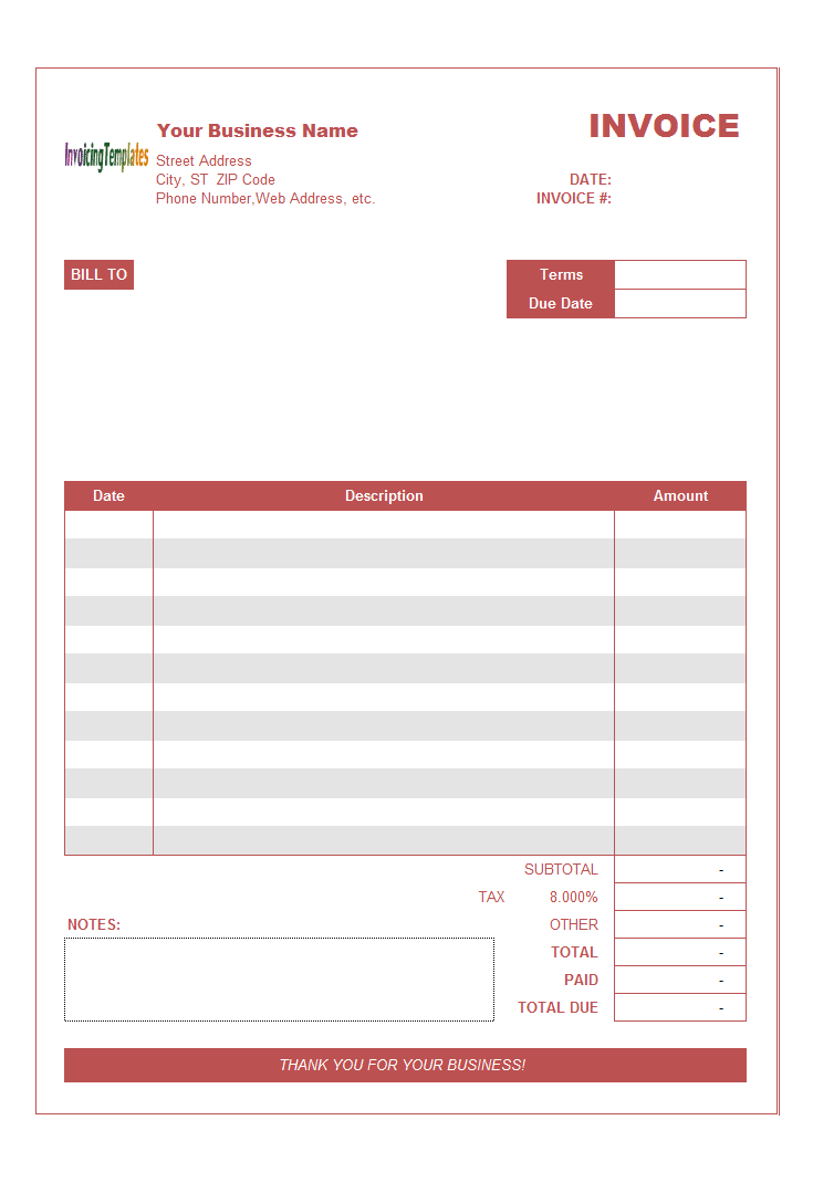 Notary Invoice Template - Invoice Template