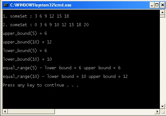 Advanced C++ with Examples: Example of 'Set' and operations