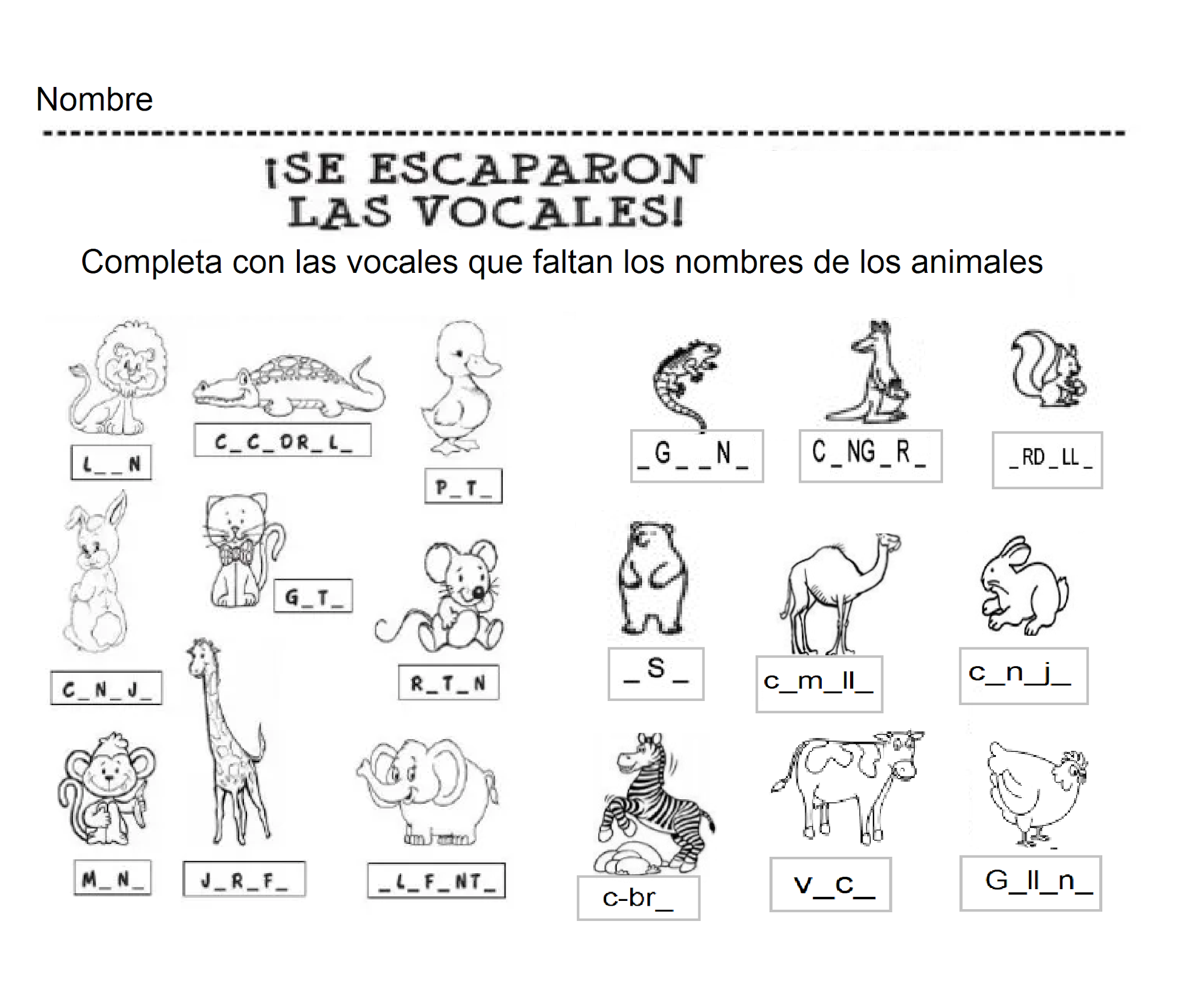 Preescolar A: III PERIODO. PROYECTO DE AULA MUNDO ANIMAL