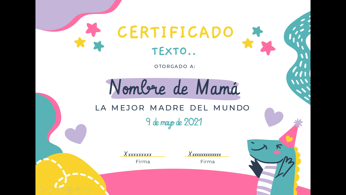 Certificado fiesta Día de la Madre