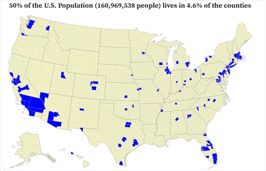 Maps Mania: Half of All Americans Live Here Maps Mania: Half of All Americans Live Here