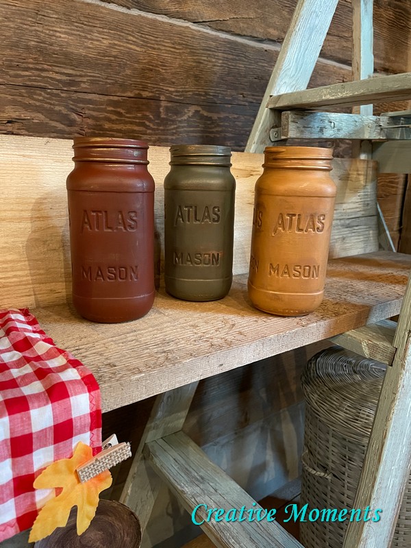 Fall Inspired Rustic Mason Vases