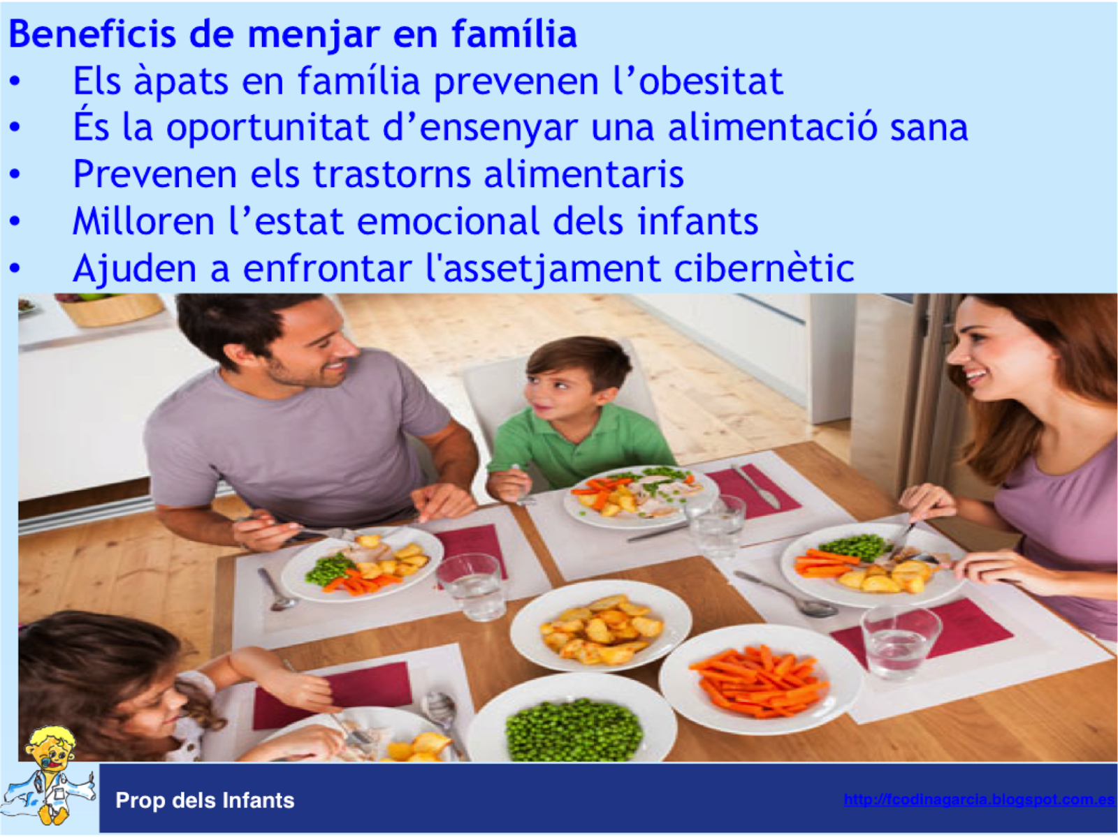 Prop dels infants: Cincs beneficis dels menjars en família