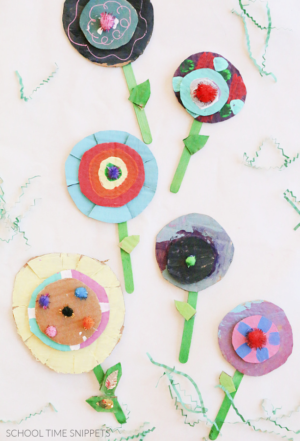 Cardboard Flowers Craft for Kids | School Time Snippets