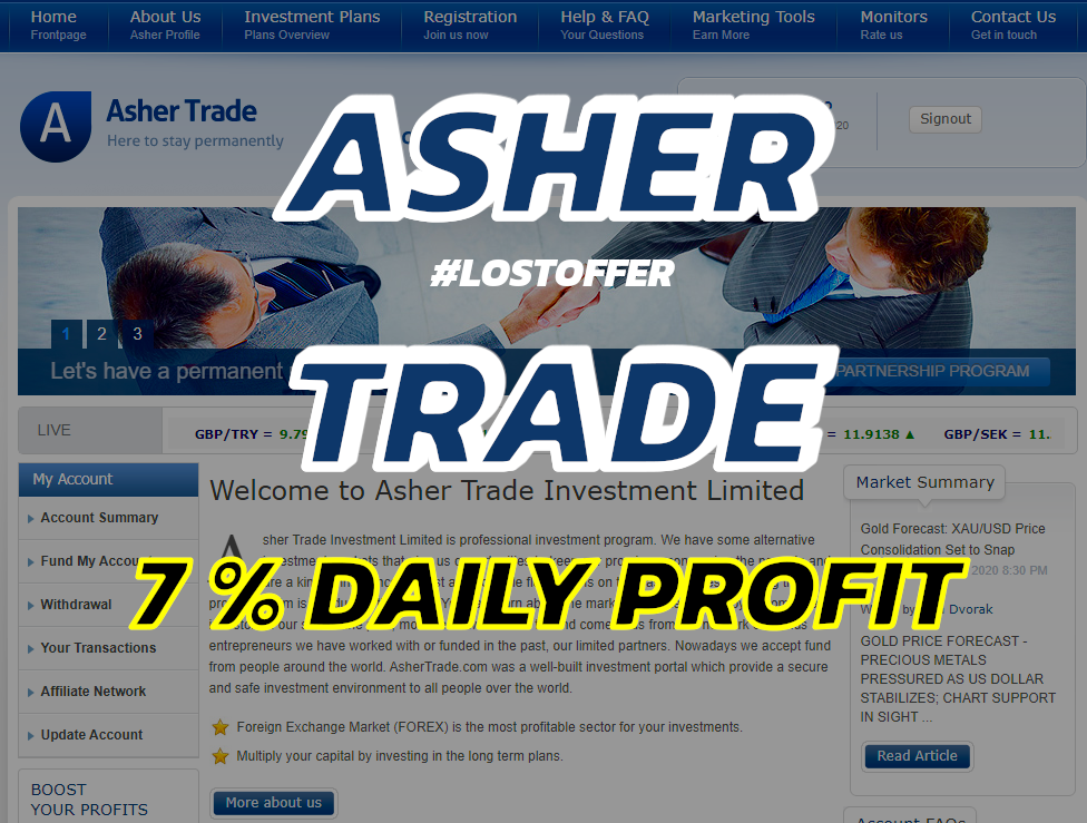 ASHER TRADE | Daily Profit Up To 7% - LOST OFFER