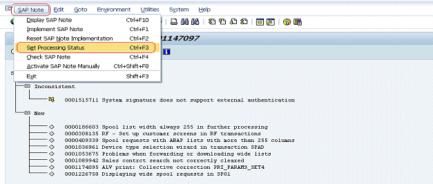 SAP Basis: SAP Note assistant - Using transaction SNOTE to apply OSS notes